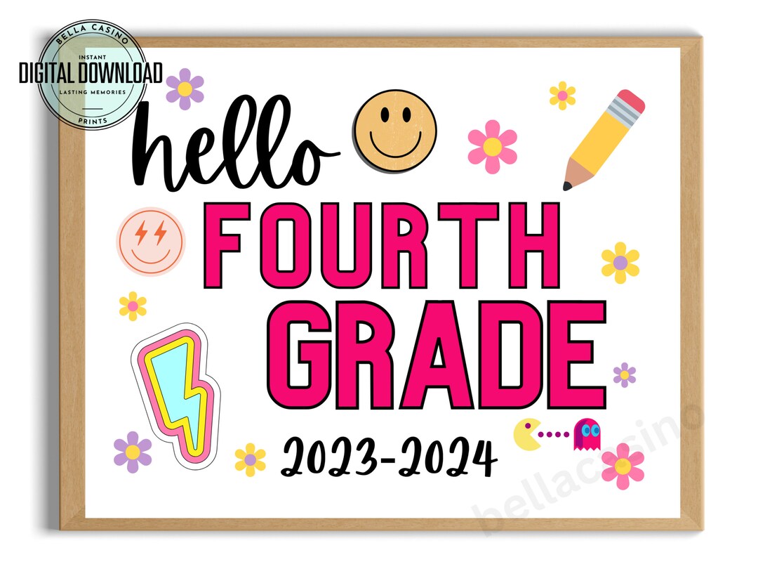 First Day of 4th Grade Sign First Day of School Sign - Etsy Canada