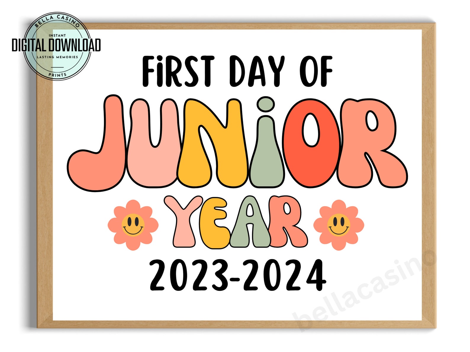 First Day of Junior Year Sign, First Day of High School Sign, Printable ...