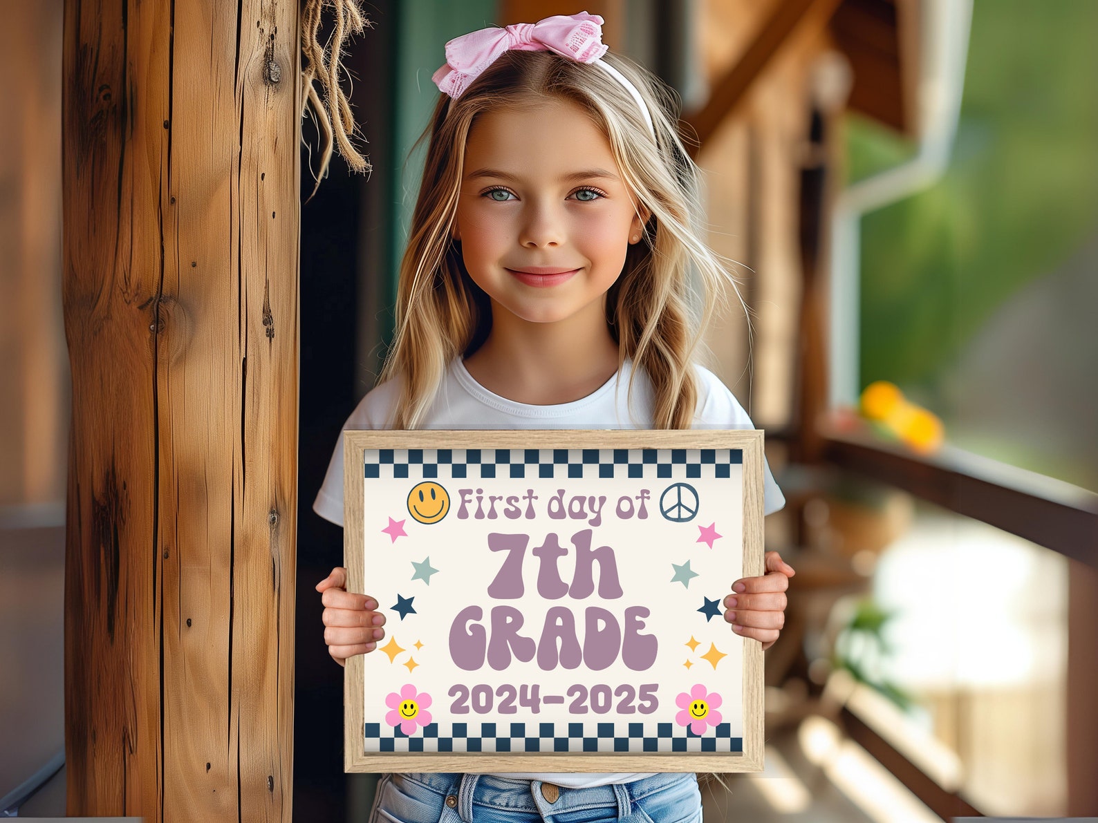 First Day of 7th Grade Sign, First Day of School Sign, Printable 7th ...
