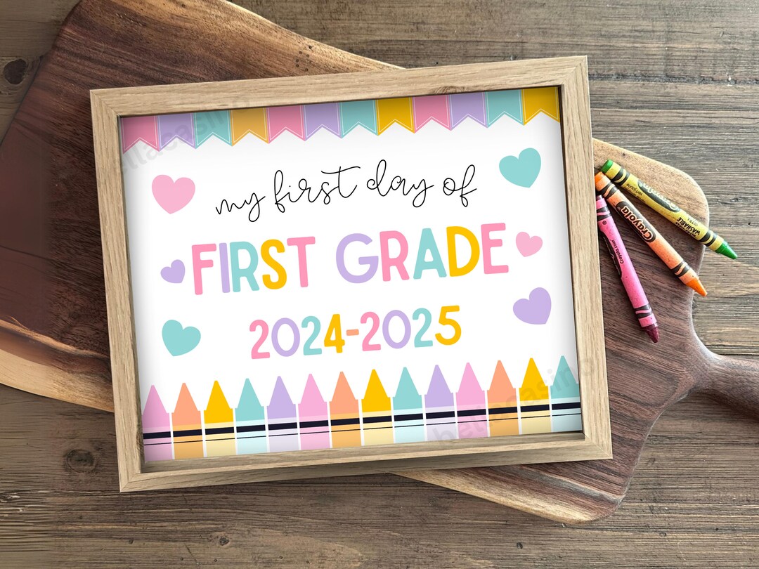 First Day of First Grade Printable Sign Instant Digital Download Back ...