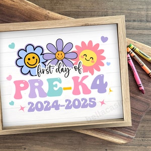 First Day of Pre-k4 Printable Sign Instant Digital Download Back to ...