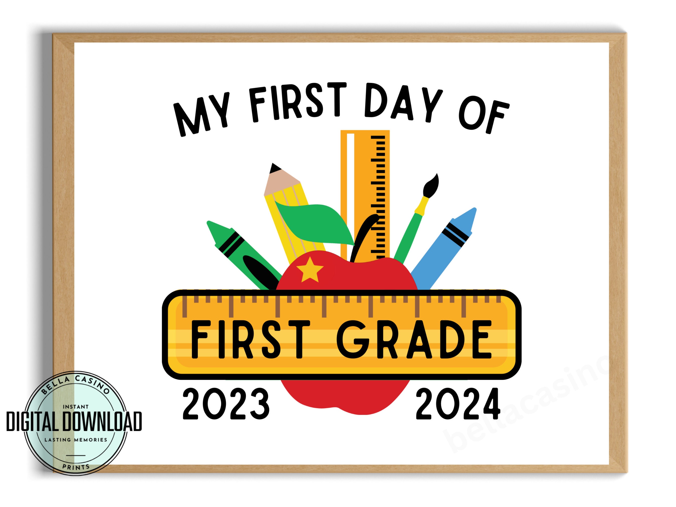 First Day of 1st Grade Sign, First Day of School Sign, Printable First ...