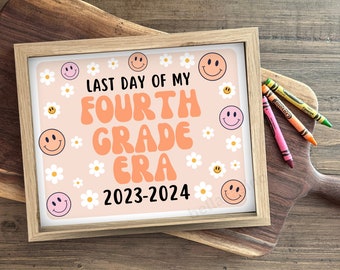 LAST DAY of 4th Grade Sign, Last Day of School Sign, Printable 4th ...