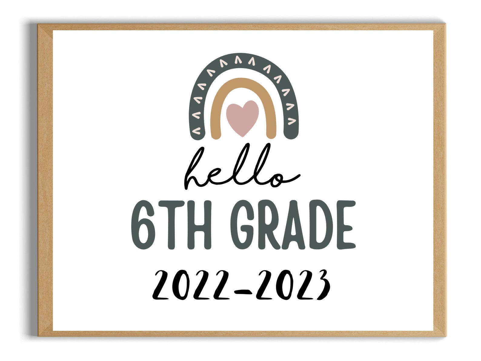 First Day of 6th Grade Sign First Day of School Sign - Etsy