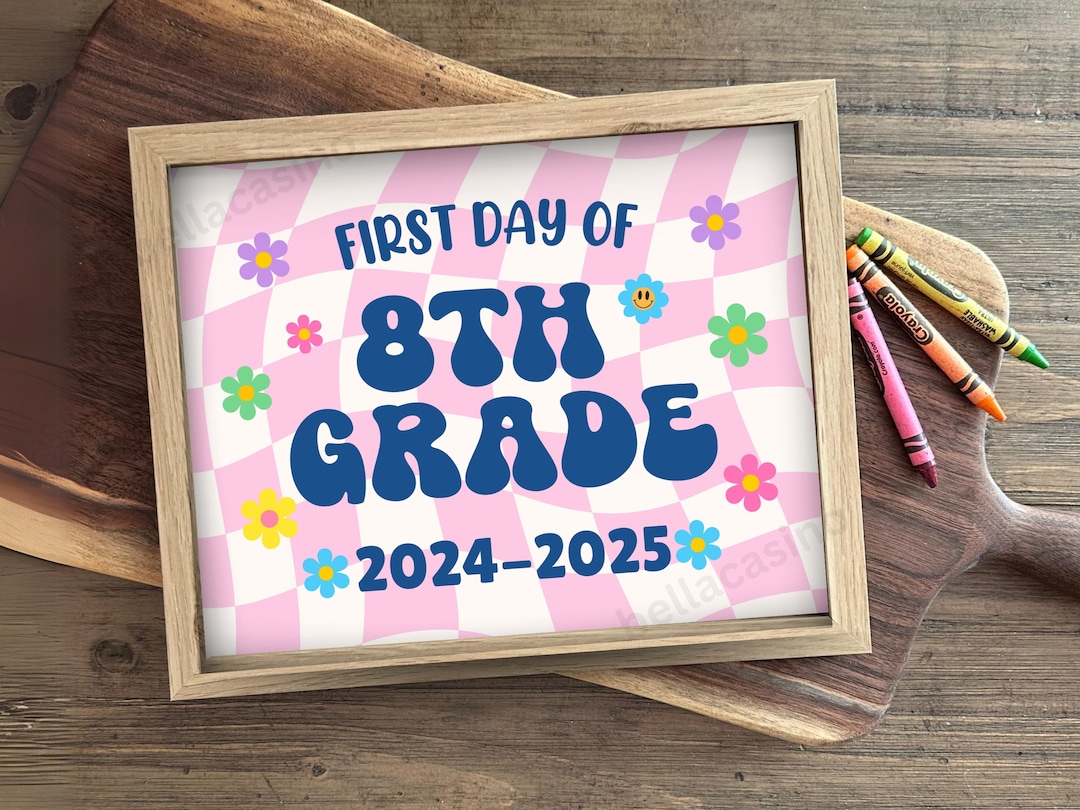 First Day of 8th Grade Printable Sign Instant Digital Download Back to ...
