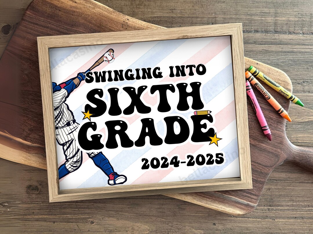 First Day of 6th Grade Sign, First Day of School Sign, Printable 6th ...