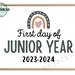 First Day of Junior Year Sign, First Day of High School Sign, Printable ...