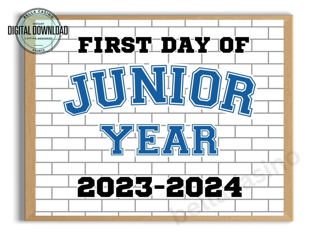 First Day of Junior Year Printable Sign Instant Digital Download Back ...
