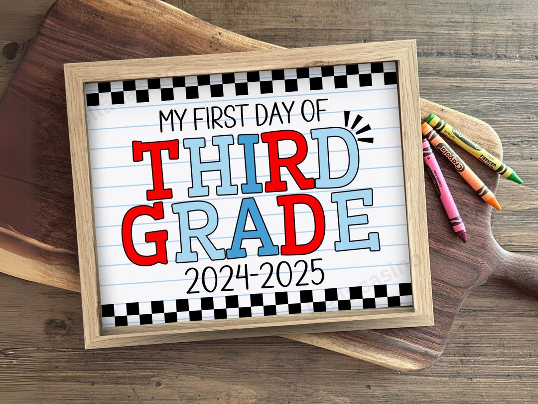 First Day of 3rd Grade Sign, First Day of School Sign, Printable 3rd ...