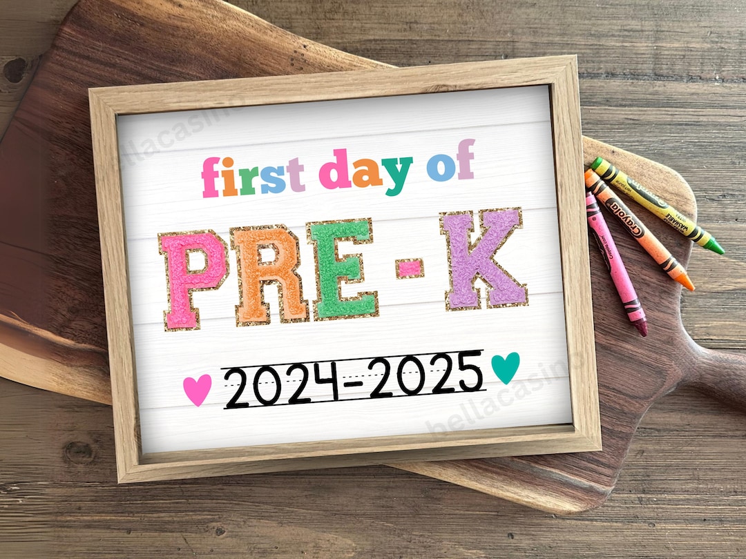 First Day of Pre-k Printable Sign Instant Digital Download Back to ...
