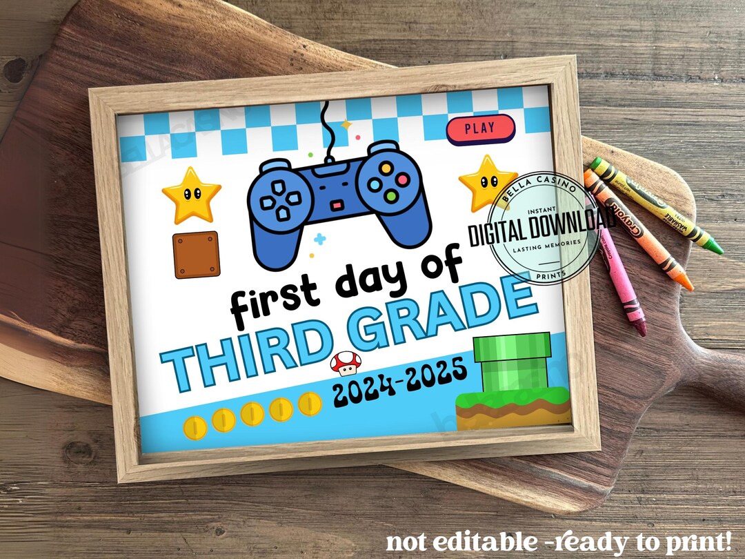 First Day of 3rd Grade Sign, First Day of School Sign, Printable 3rd ...