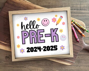 First Day of Pre-k Svg-png Sign Instant Digital Download Back to School ...