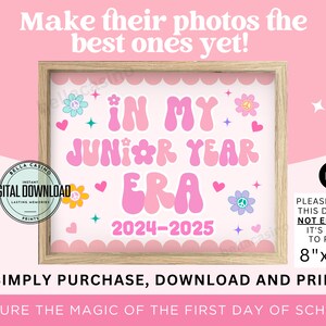 First Day of Junior Year Printable Sign - Instant Digital Download ...