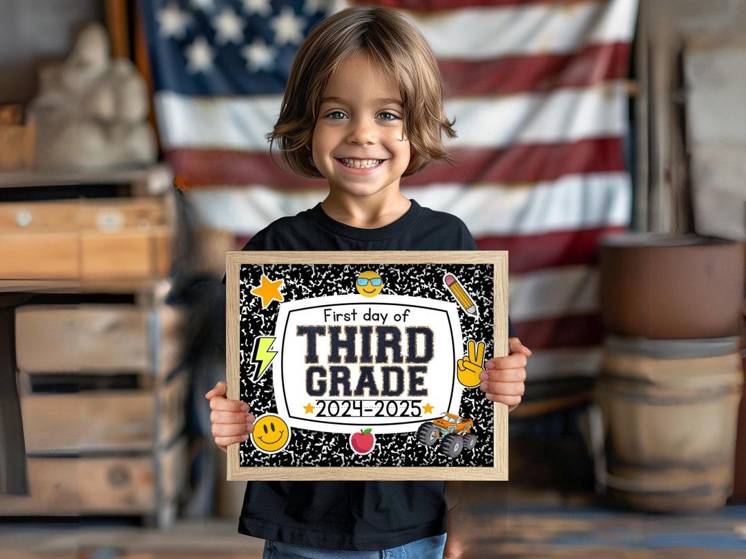 First Day of 3rd Grade Sign, First Day of School Sign, Printable 3rd ...