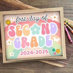 First Day of 2nd Grade Sign, First Day of School Sign, Printable 2nd ...