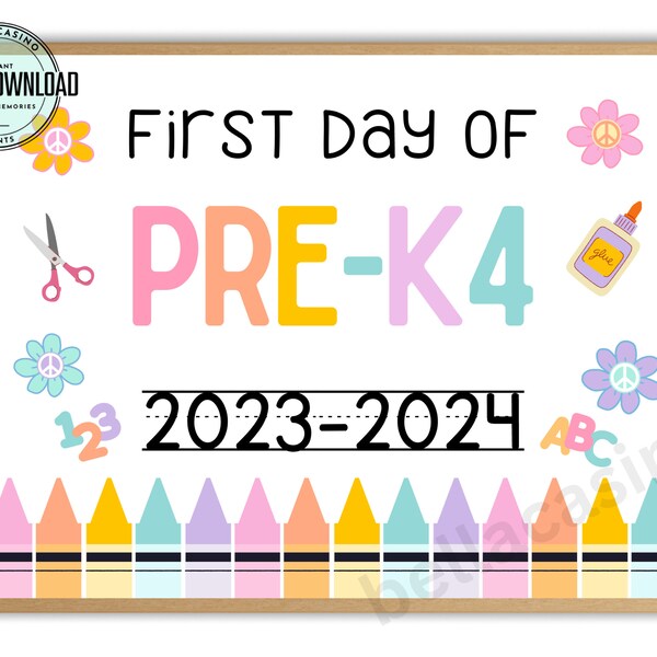 First Day of Pre K4 - Etsy