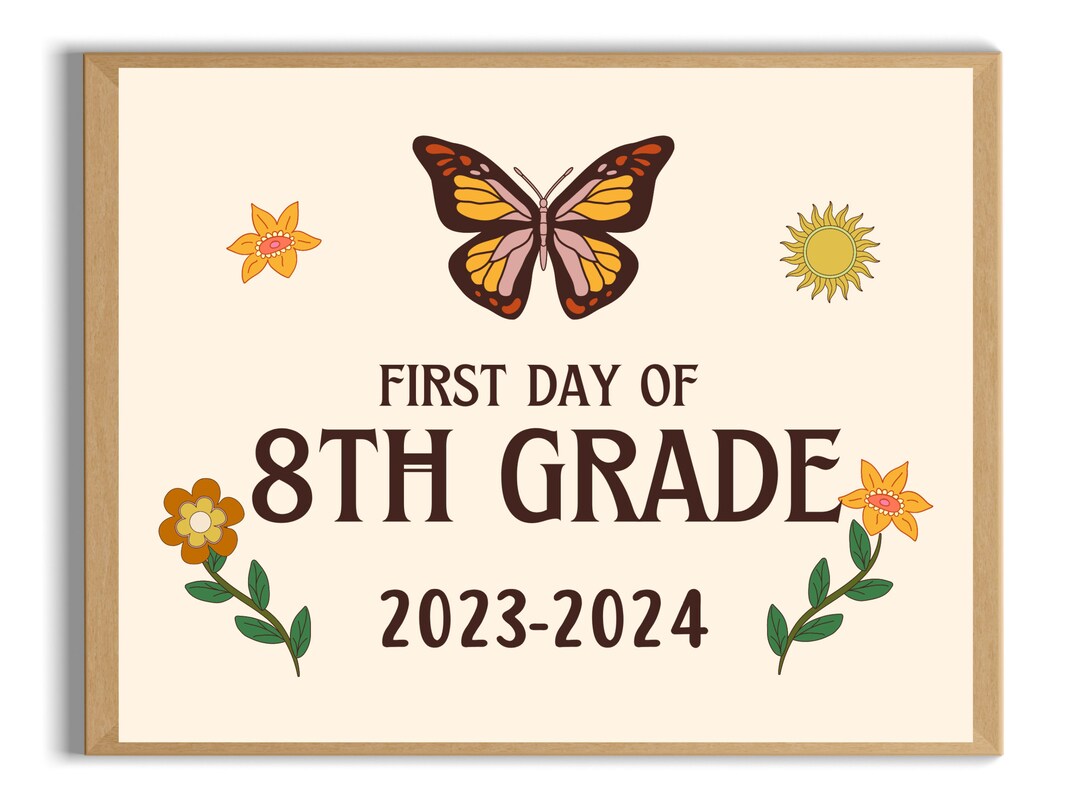 First Day of 8th Grade Sign First Day of School Sign - Etsy