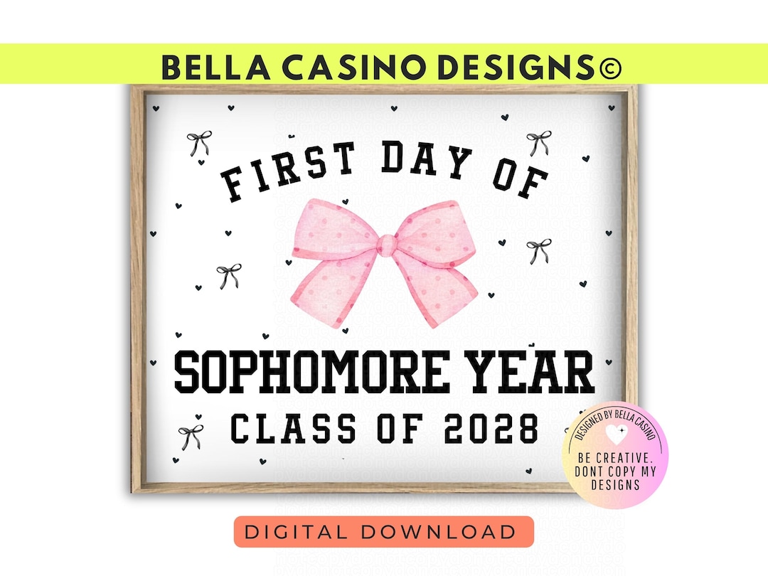 First Day of Sophomore Year Printable Sign - Instant Digital Download ...