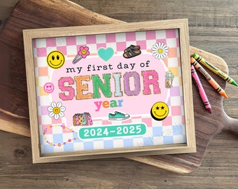 First Day of Senior Year Printable Sign Instant Digital Download Back ...