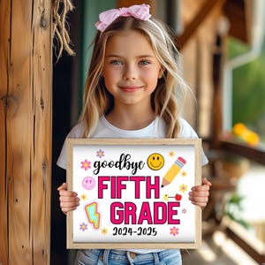 LAST Day of 5th Grade Sign, LAST Day of School Sign, Printable 5th ...