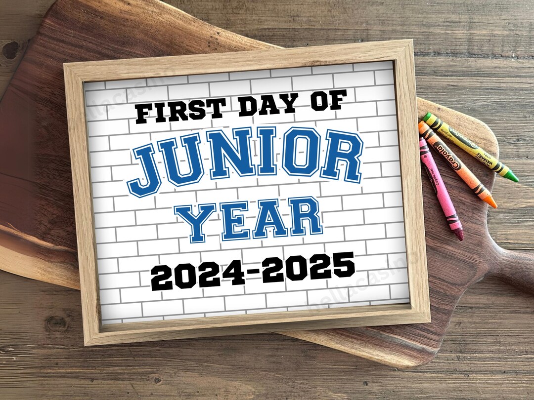 First Day of Junior Year Printable Sign Instant Digital Download Back ...