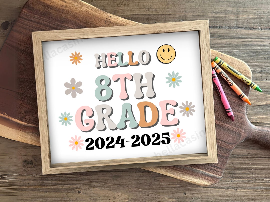 First Day of 8th Grade Printable Sign Instant Digital Download Back to ...