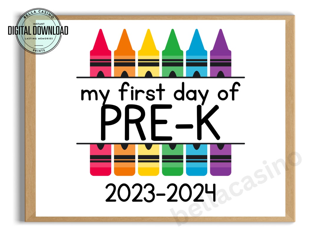 First Day of Pre-k Sign, First Day of School Sign, Printable PREK Sign ...