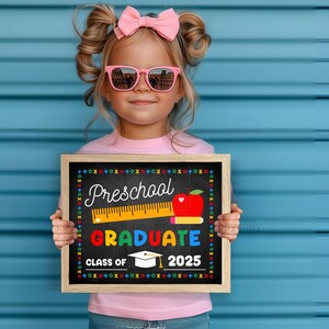 Preschool Graduate Sign, Last Day of Preschool, Printable Preschool ...