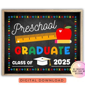 Preschool Graduate Sign, Last Day of Preschool, Printable Preschool ...