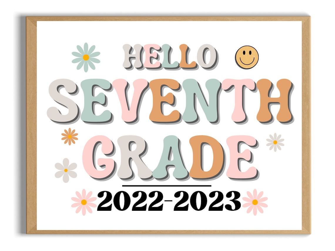 First Day of 7th Grade Sign First Day of School Sign - Etsy