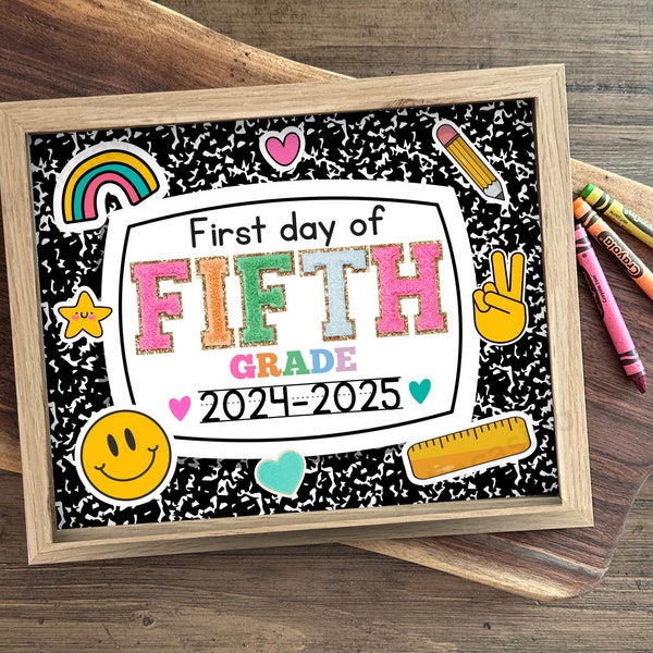 5th Grade Sign First Day of School Sign 2024 - Etsy UK
