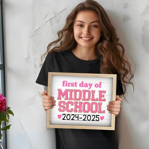 First Day of Middle School Sign, First Day of School Sign, Printable ...