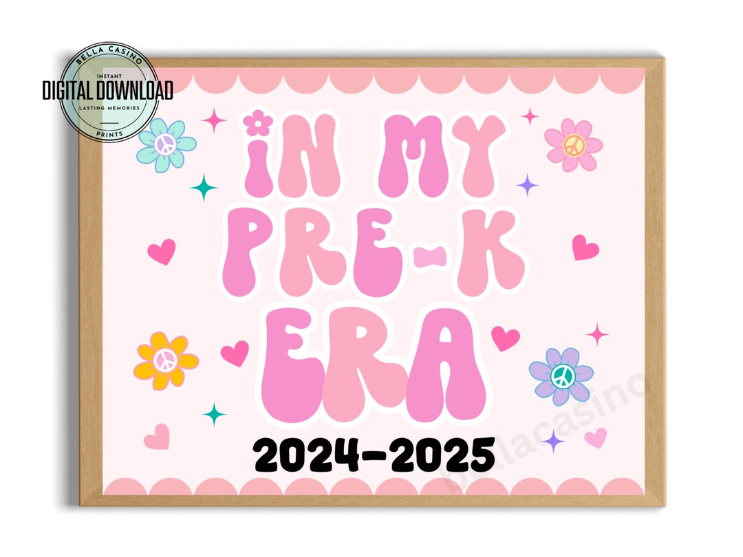 First Day of Pre-k Printable Sign Instant Digital Download Back to ...