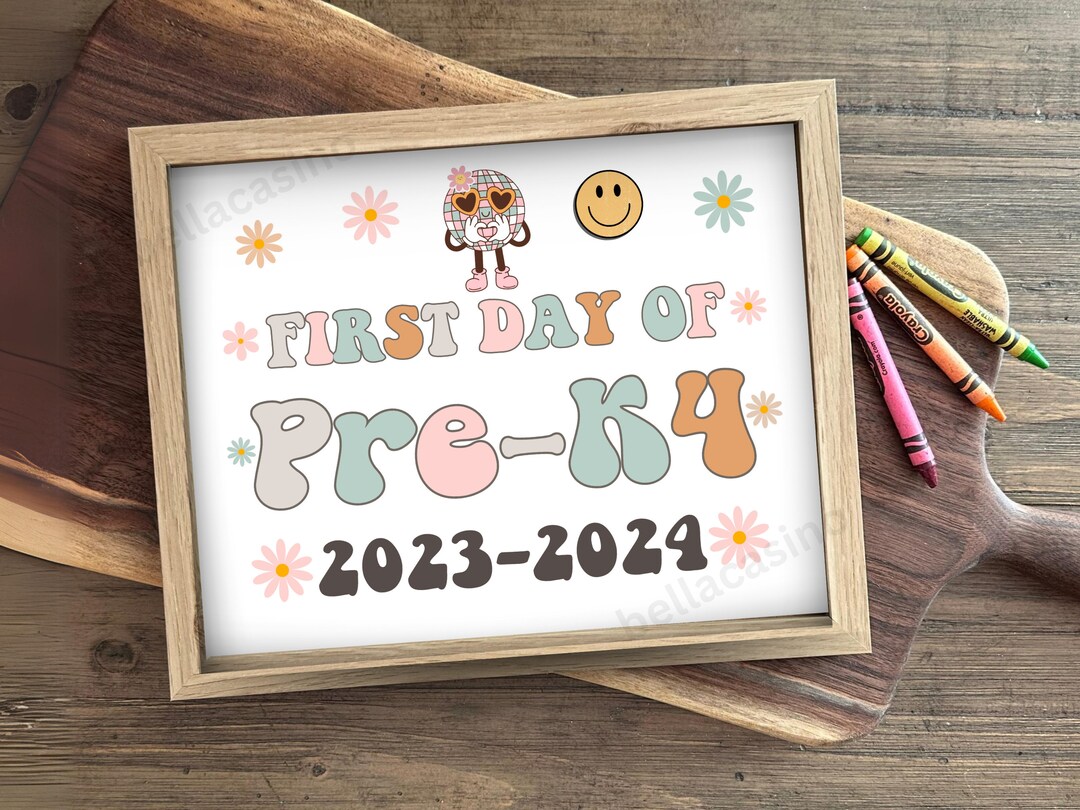 First Day of Pre-k4 Printable Sign Instant Digital Download Back to ...