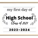 First Day of Freshman Year Printable Sign Instant Digital Download Back ...