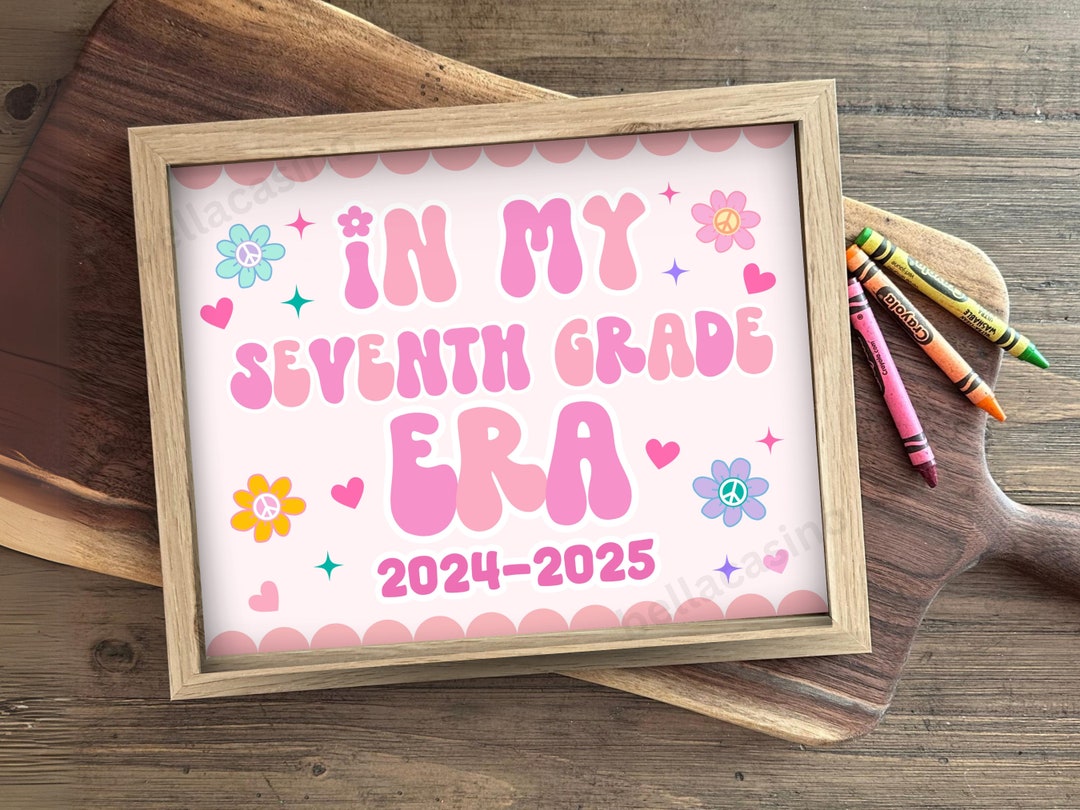 First Day of 7th Grade Sign, First Day of School Sign, Printable 7th ...