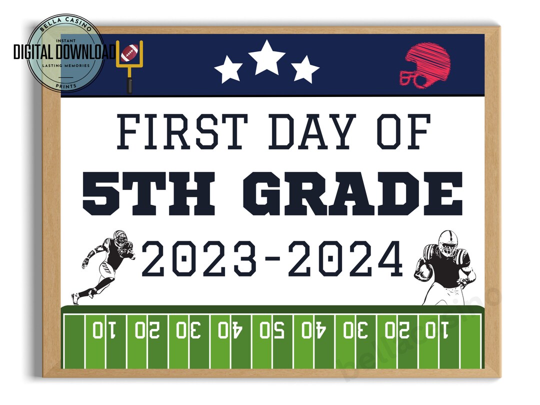 First Day of 5th Grade Sign First Day of School Sign - Etsy