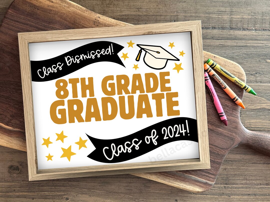 Last Day of 8th Grade Printable Sign, Last Day of School 8th Grade ...