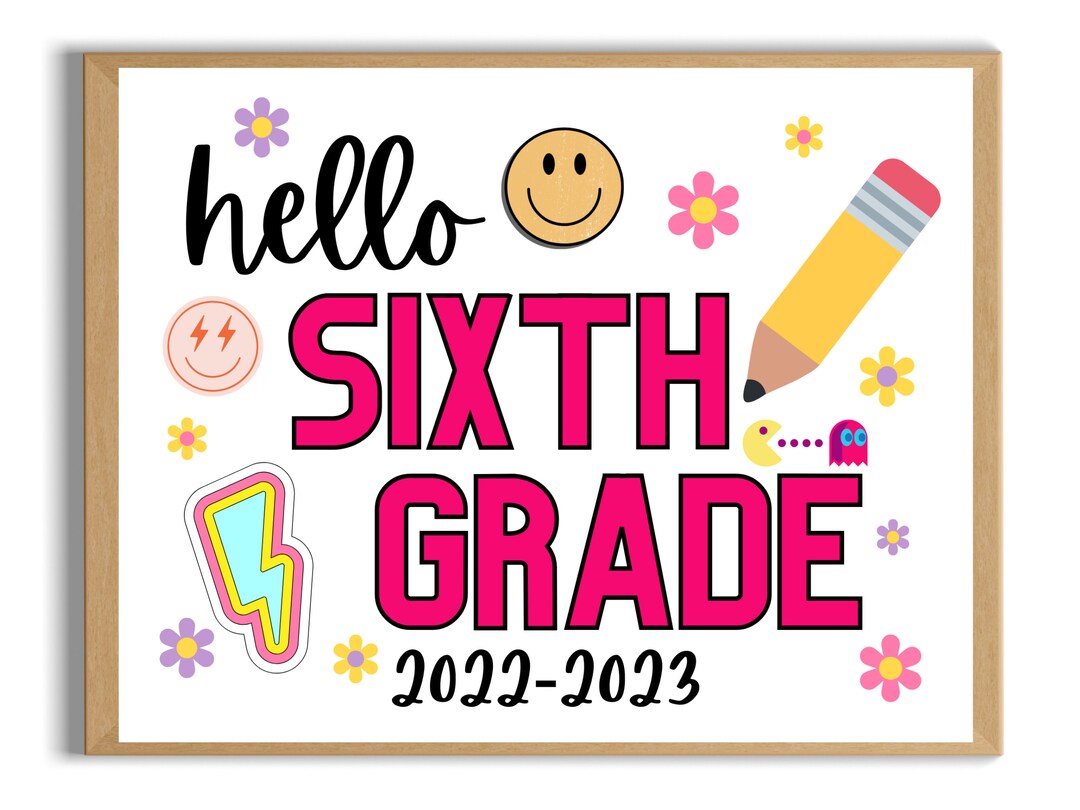 First Day of 6th Grade Sign First Day of School Sign - Etsy