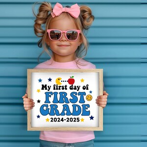 First Day of First Grade Printable Sign Instant Digital Download Back ...