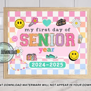First Day of Senior Year Printable Sign - Instant Digital Download ...