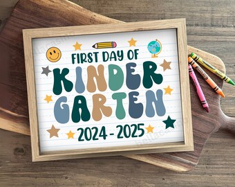 First Day of Kindergarten, Back to School Sign, Colorful Sign, Boy Back ...