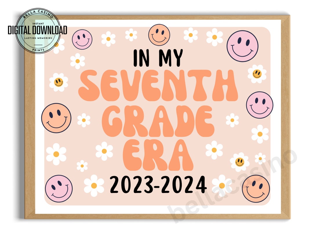 First Day of 7th Grade Sign First Day of School Sign - Etsy