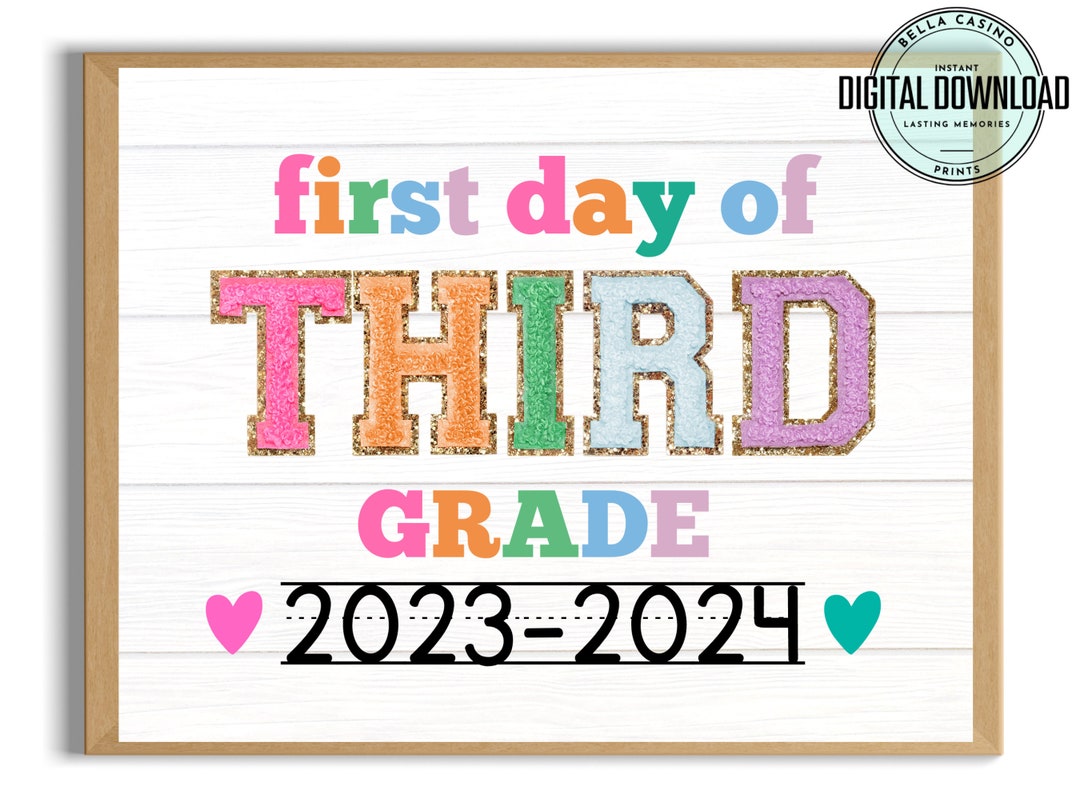 Buy First Day of 3rd Grade Sign First Day of School Sign Online in ...