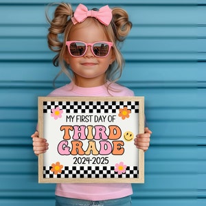 First Day of 3rd Grade Sign, First Day of School Sign, Printable 3rd ...