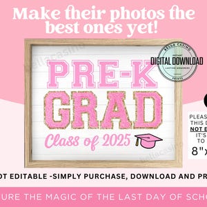 Pre-k Graduate Sign, Last Day of Preschool, Printable Preschool ...
