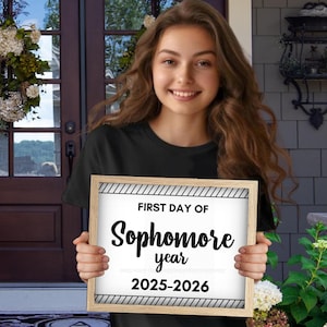 First Day of Sophomore Year Printable Sign - Instant Digital Download ...