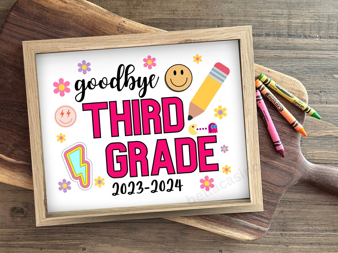 LAST Day of 3rd Grade Sign, LAST Day of School Sign, Printable 3rd ...
