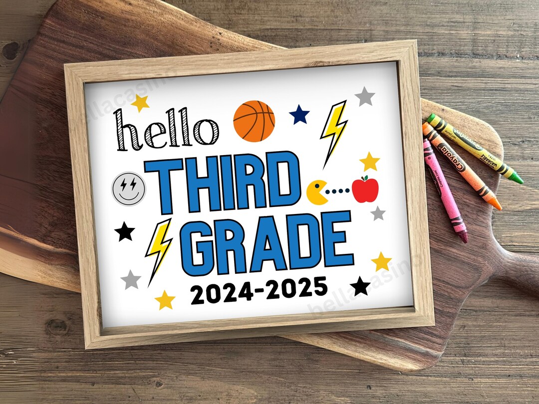 First Day of 3rd Grade Sign, First Day of School Sign, Printable 3rd ...