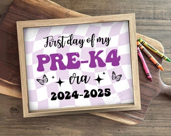 First Day of Pre-k4 School Sign, INSTANT DOWNLOAD and Editable - Etsy